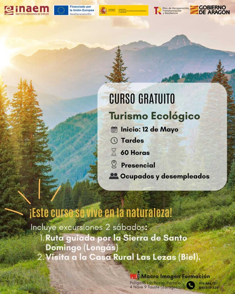 Curso Gratuito Turismo Ecológico – Ayuntamiento de Luceni